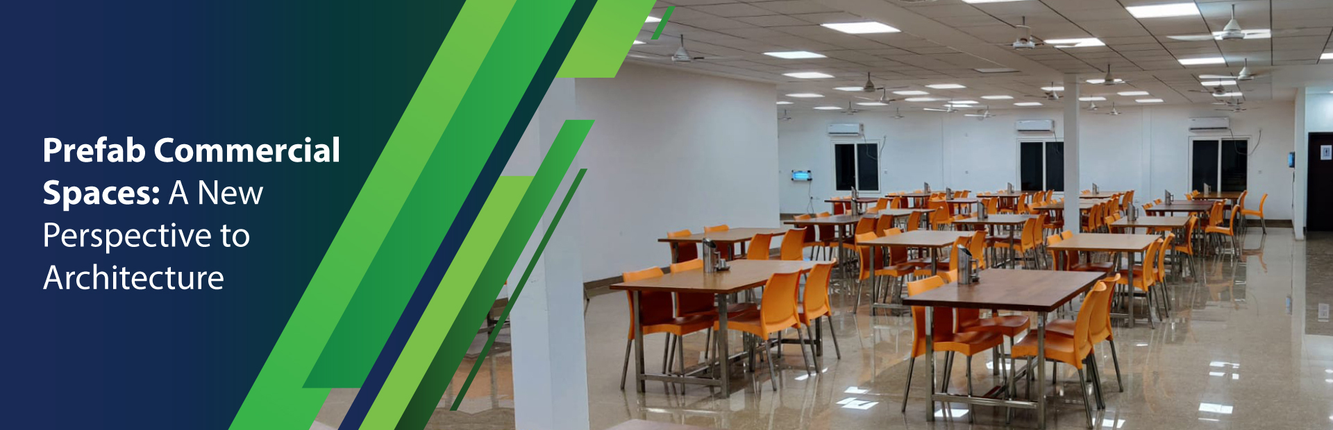 New architectural perspective with prefab commercial spaces